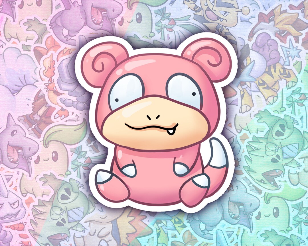 Slowpoke Chibi Sticker | Fan Art | Cute Foodie Sticker | Laptop Sticker ...