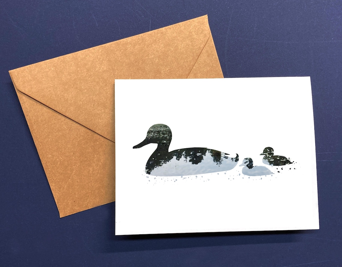 Duck Mom Card With Baby Ducks Illustration, Mothers Day Gift - Etsy