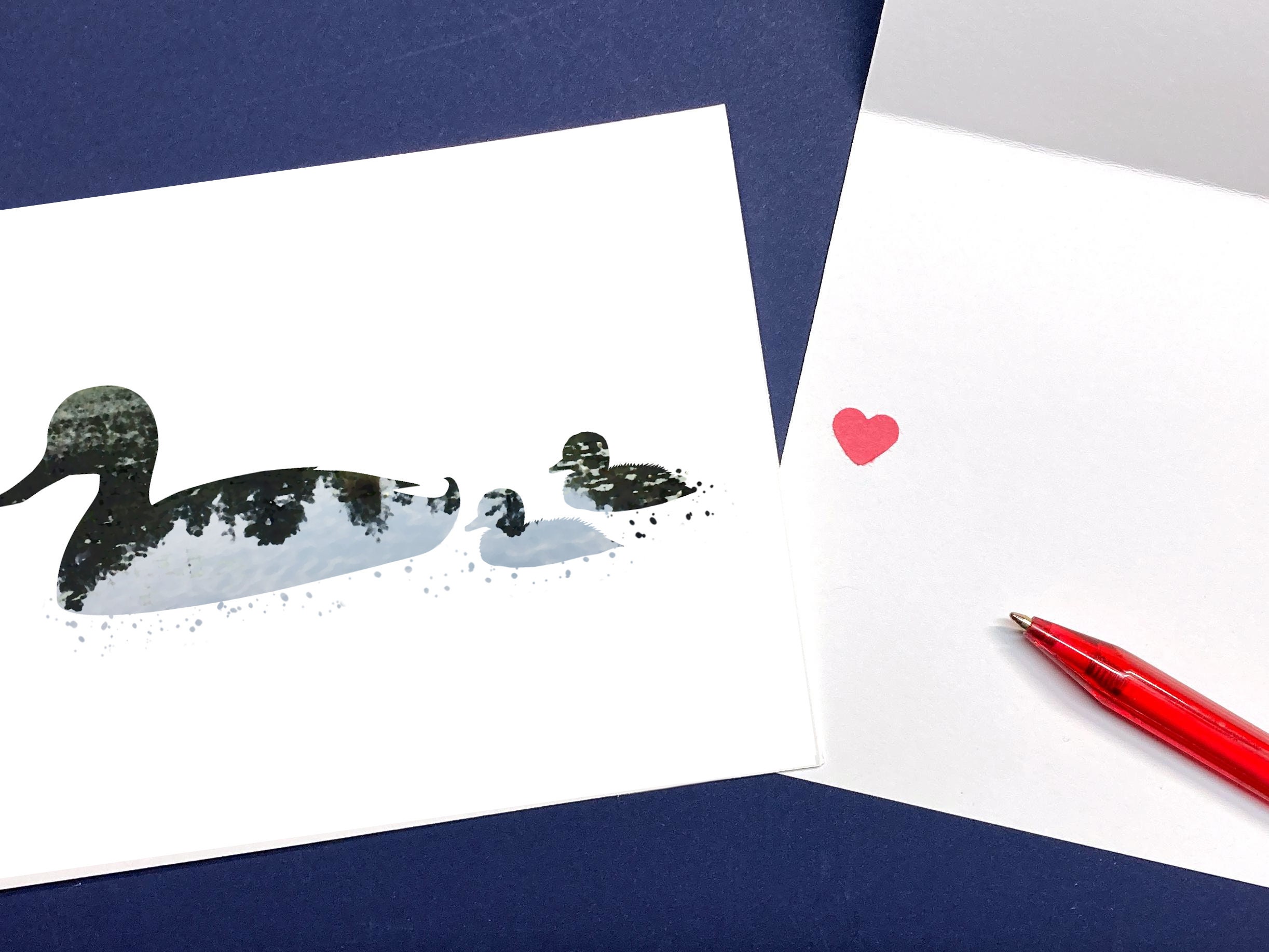 Duck Mom Card With Baby Ducks Illustration, Mothers Day Gift - Etsy