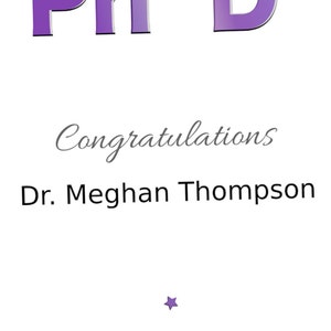 Personalized Phd Graduation Card, Funny Graduate Gift - Etsy