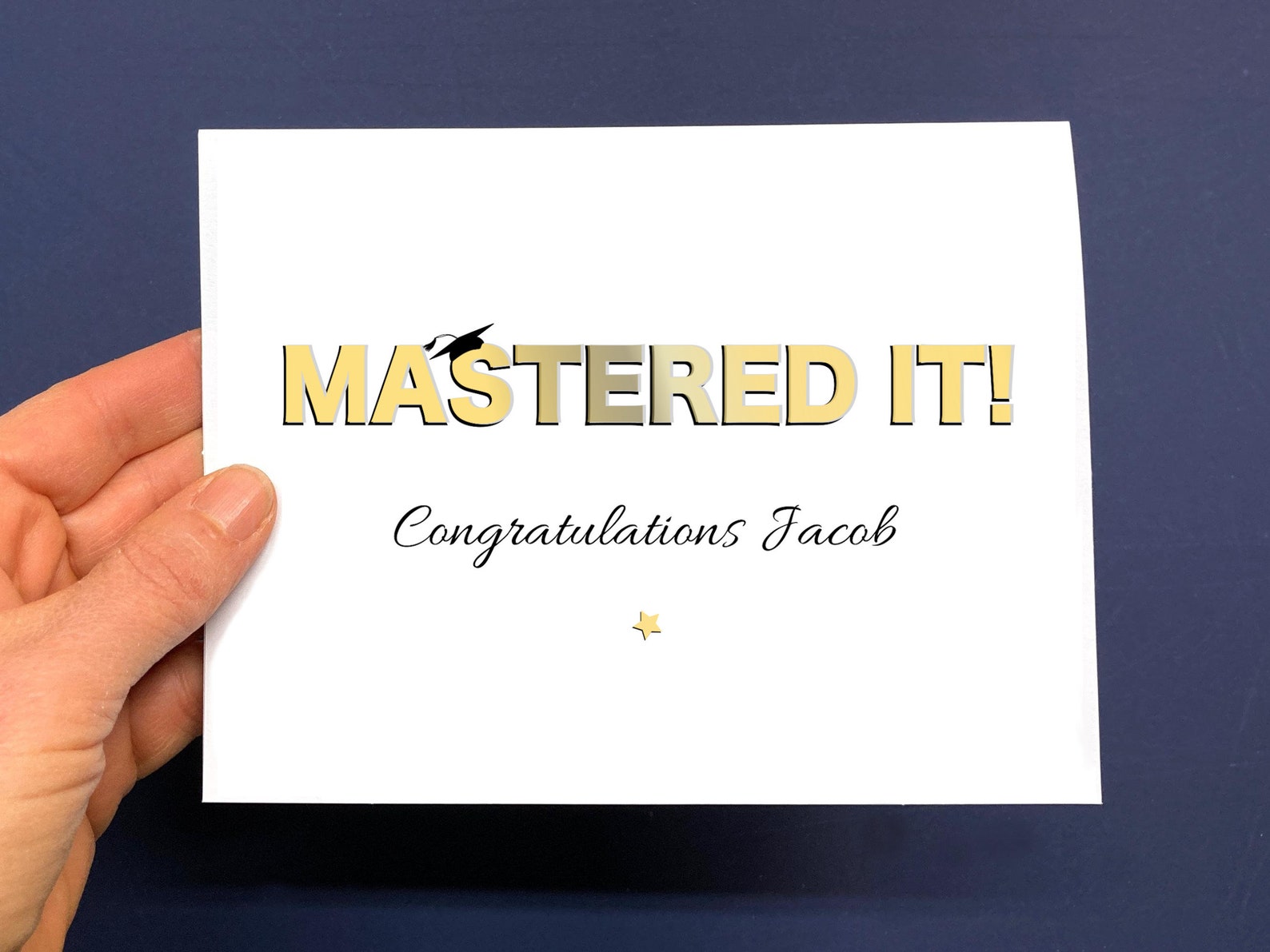 Masters Degree Graduation Card, Personalized Mastered It Card - Etsy