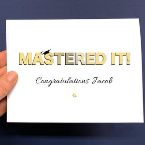 Masters Degree Graduation Card, Personalized Mastered It Card - Etsy