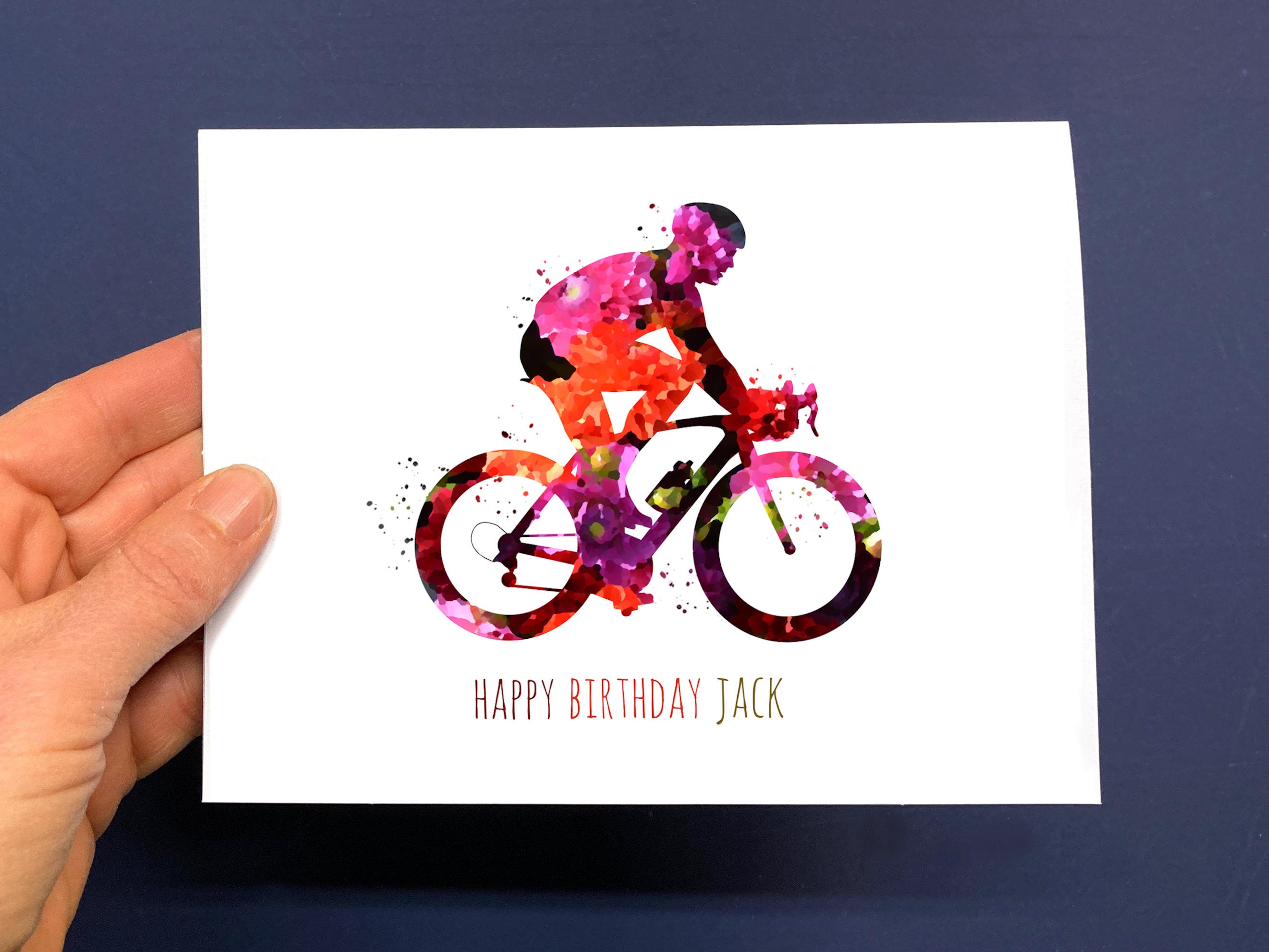 Bicycle Birthday Card Personalized Cyclist Gift - Etsy