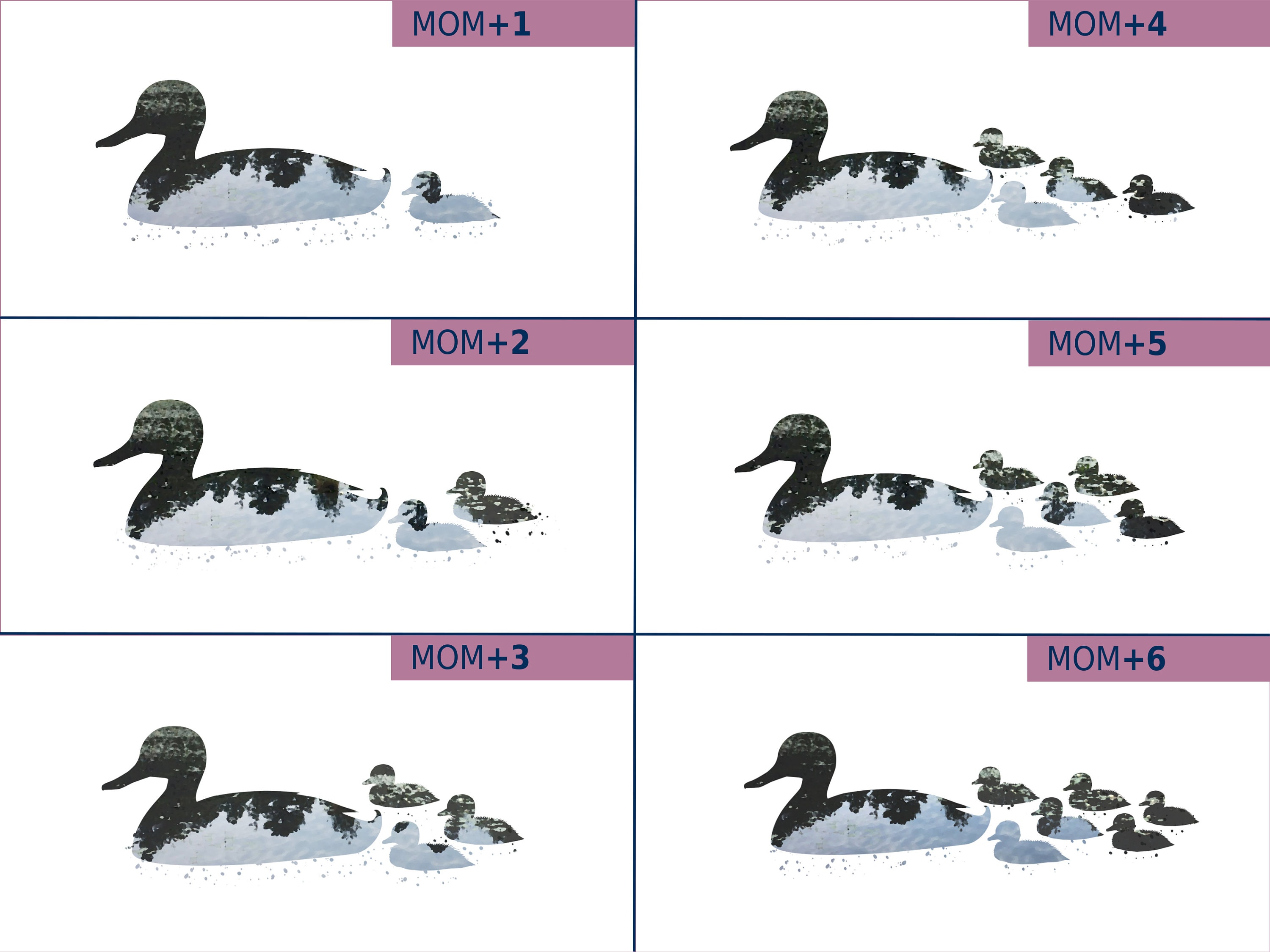 Duck Mom Card With Baby Ducks Illustration, Mothers Day Gift - Etsy