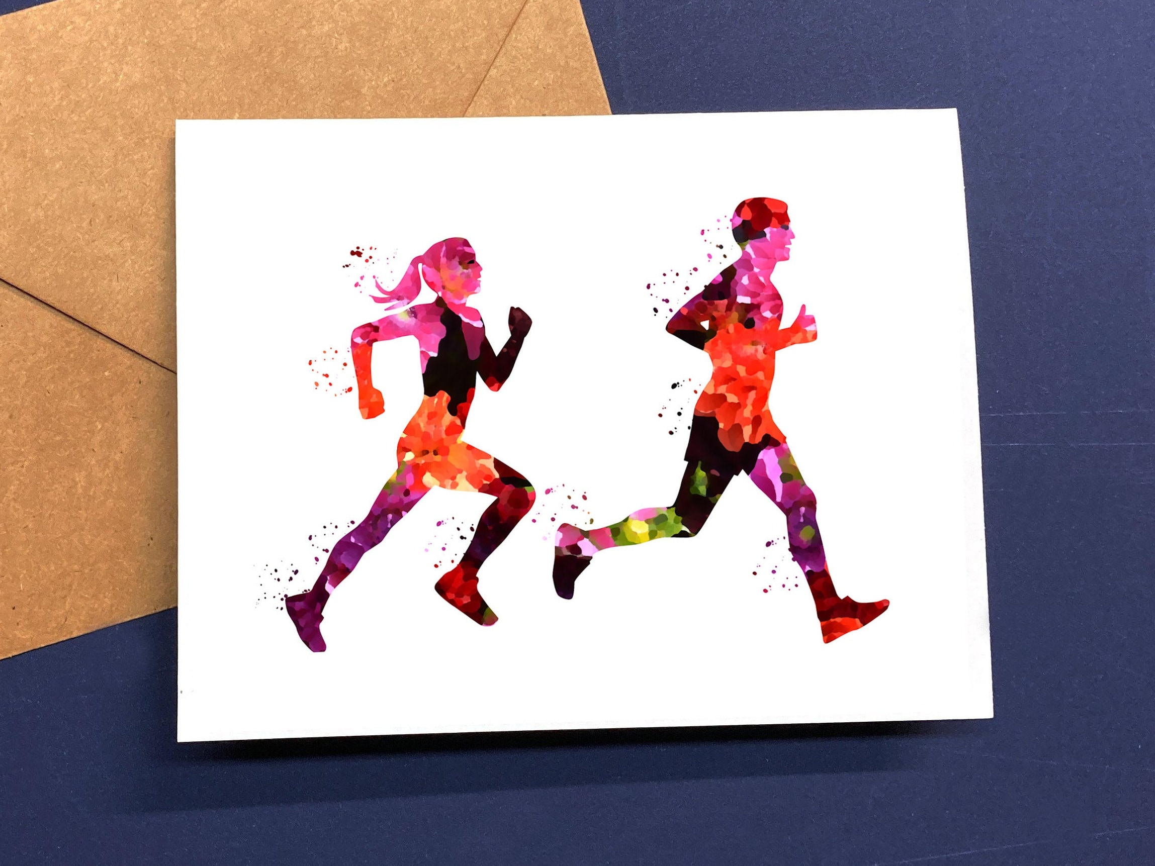 Marathon Runners Good Luck Card Running Athlete Dream Team - Etsy