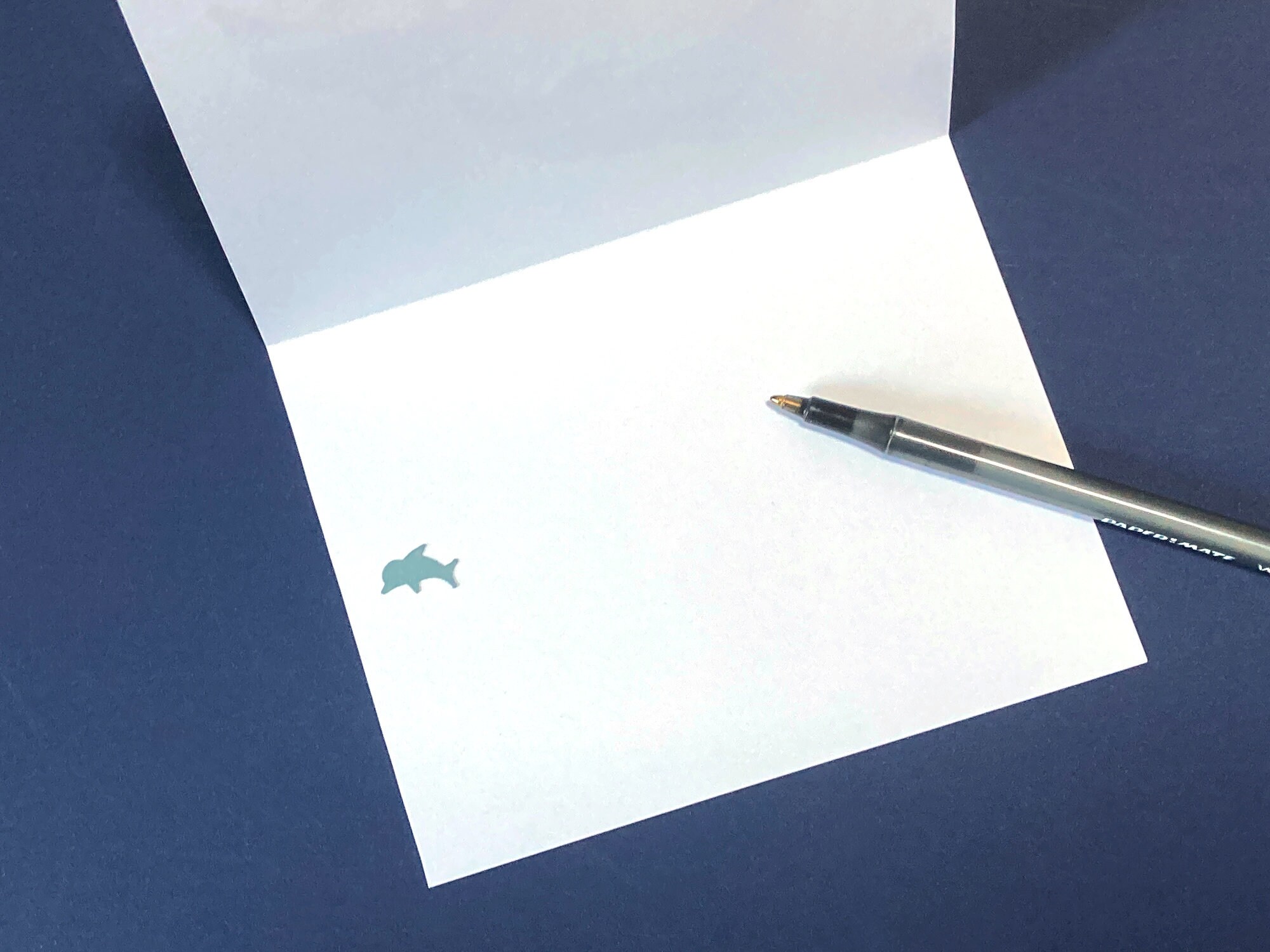 Dolphin Art Greeting Card, Nautical Note Cards, Dolphins Jumping Waves ...