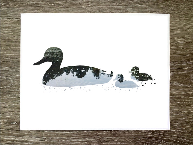 Duck Mom Card With Baby Ducks Illustration, Mothers Day Gift - Etsy