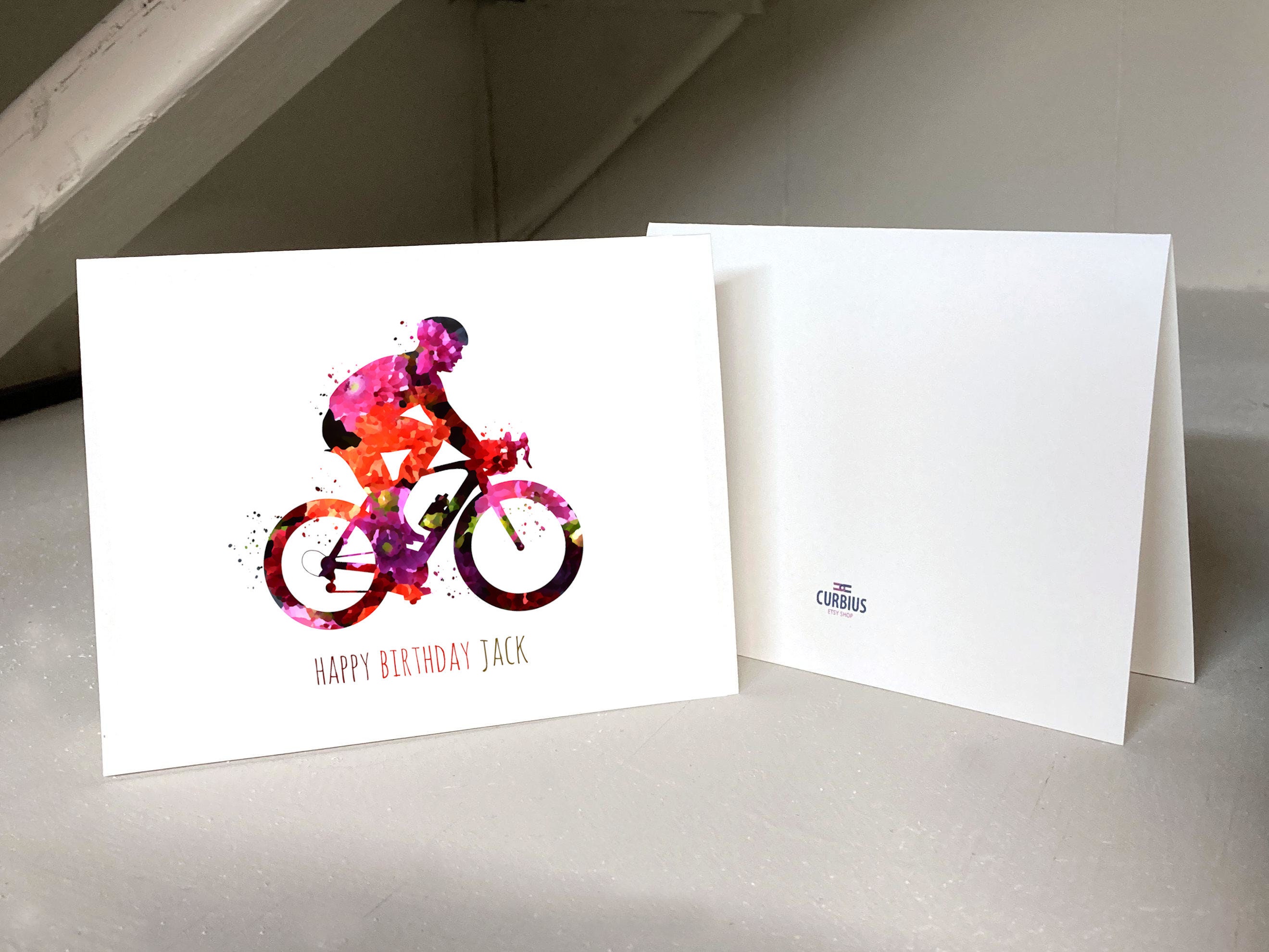 Carte d'anniversaire de vélo cadeau cycliste personnalisé - Etsy France