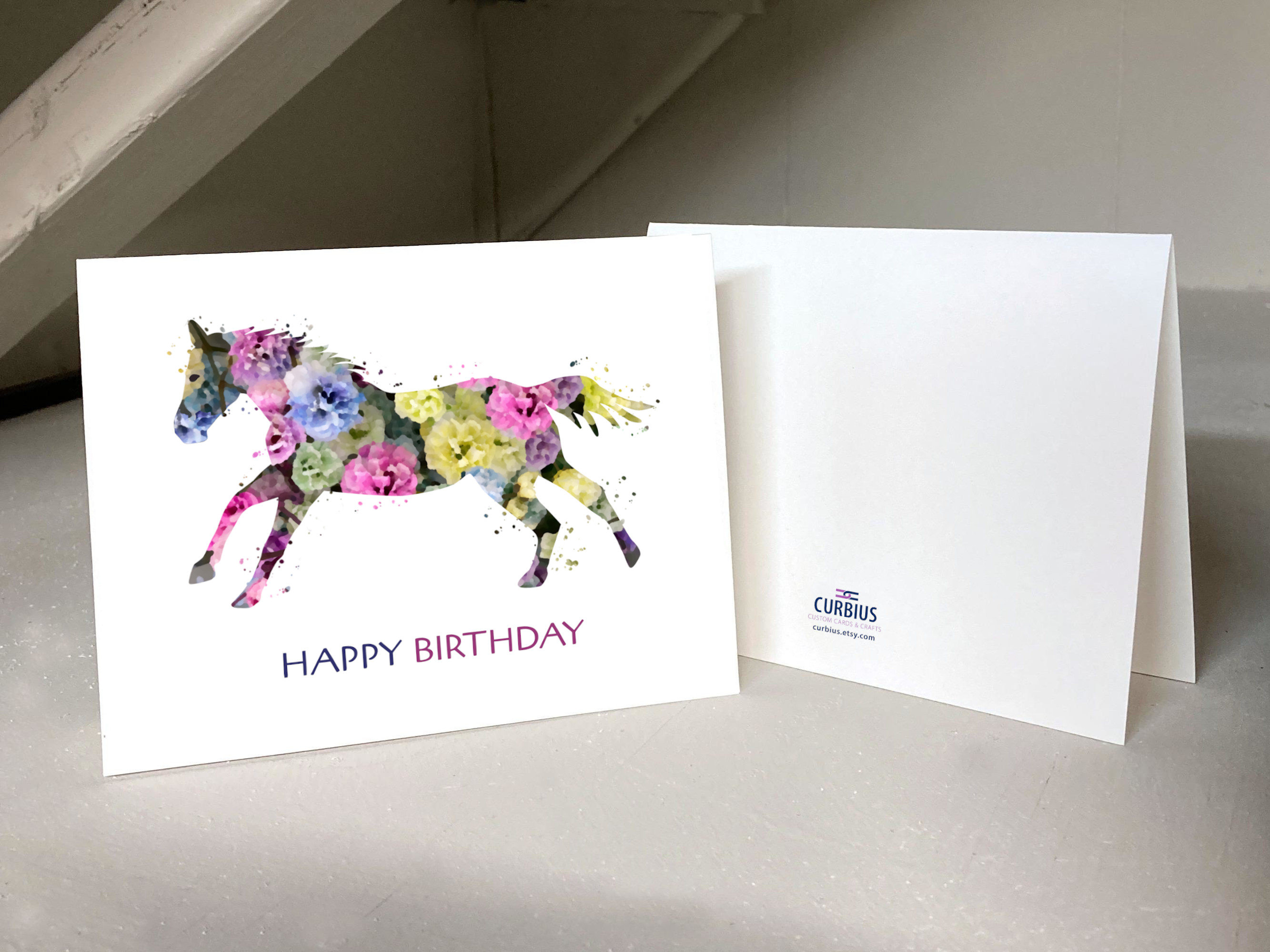 Custom Horse Birthday Card, Personalized Name or Plain - Etsy