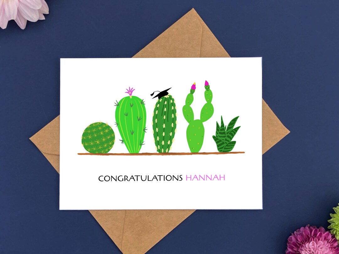 Cactus Graduation Card Custom Graduate Congratulations Card - Etsy