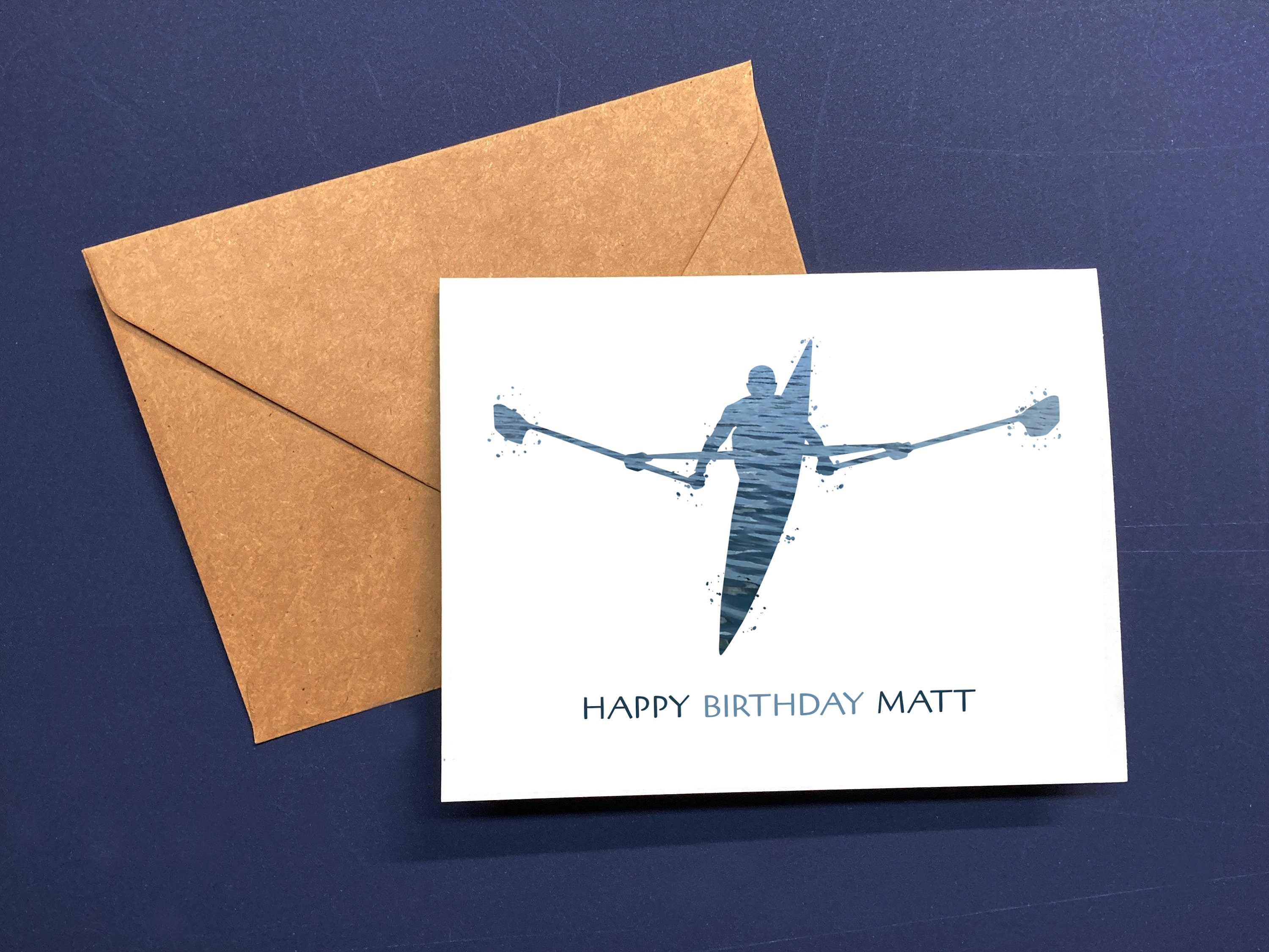 Rowing Birthday Card, Personalized Rower Gift - Etsy