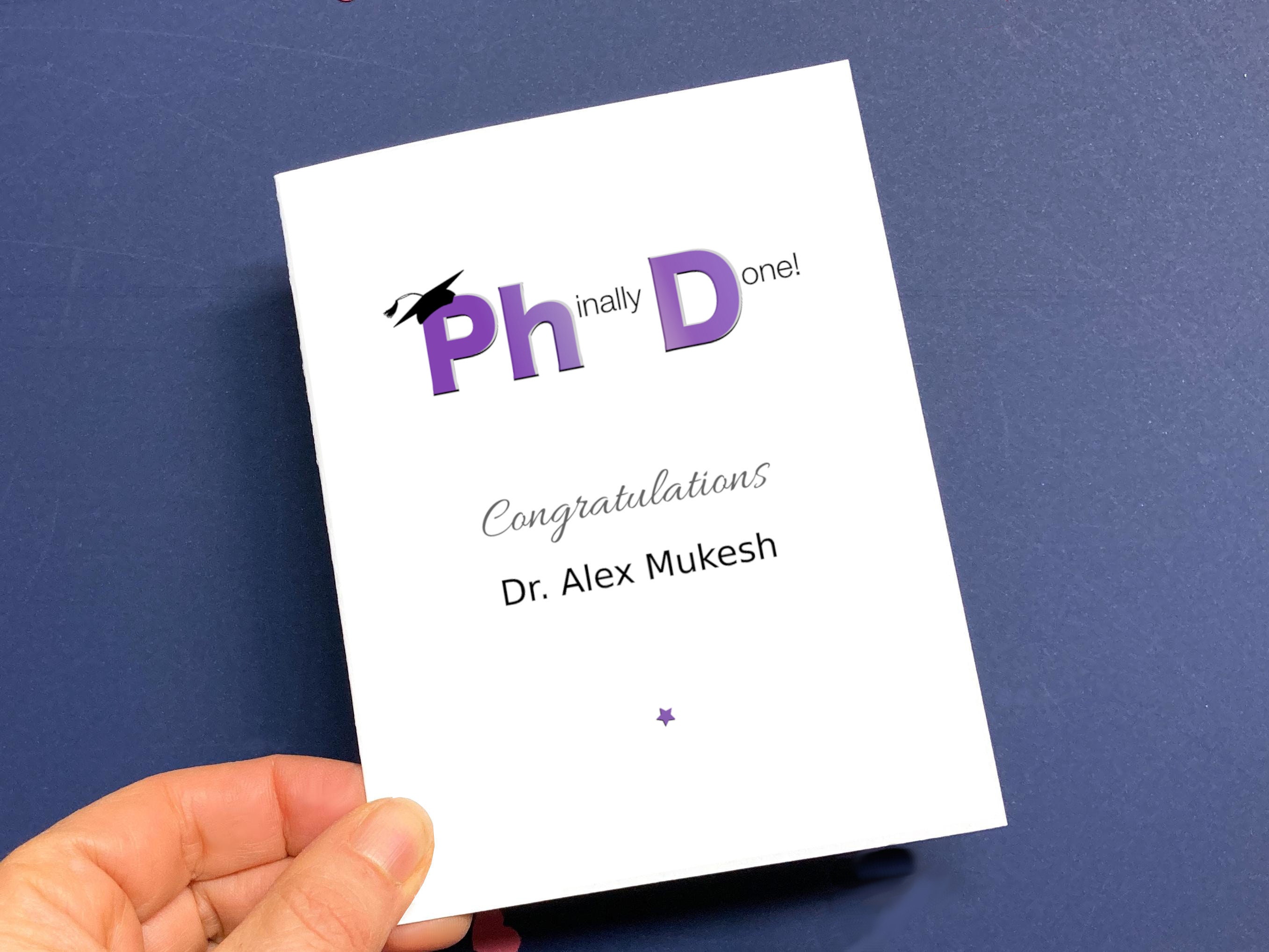 Personalized Phd Graduation Card, Funny Graduate Gift - Etsy
