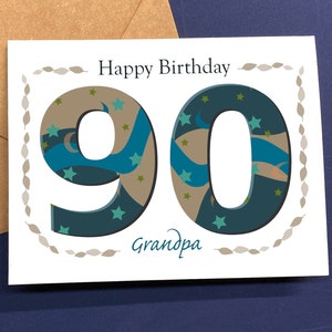 90th Birthday Card, Milestone Cards, 90 Years Old, Dad Gift - Etsy