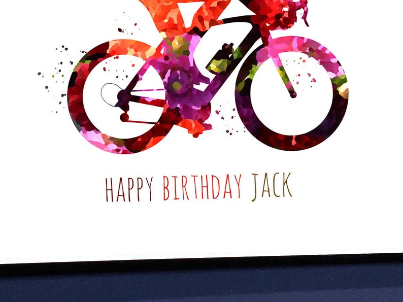 Bicycle Birthday Card Personalized Cyclist Gift - Etsy