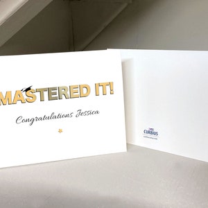 Masters Degree Graduation Card, Personalized Mastered It Card - Etsy