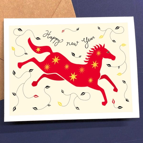 Year of the Horse Cards - Etsy