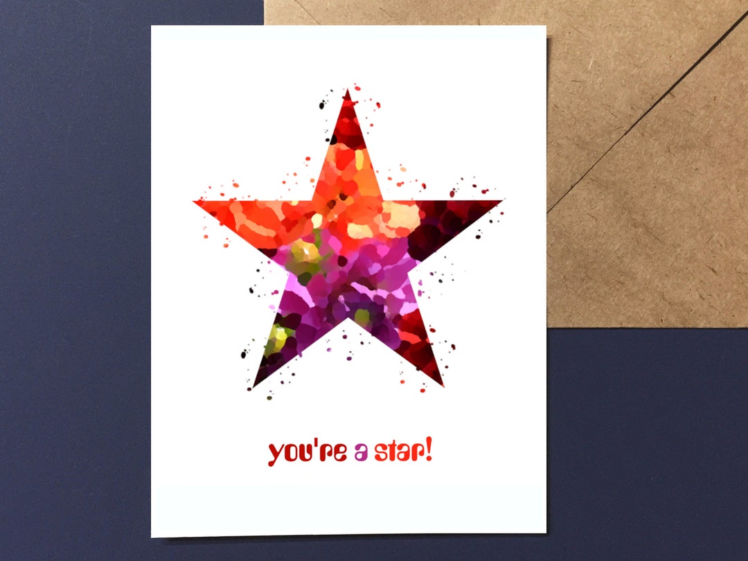 Encouragement Cards, You're a Star Card, Personalized With Name or ...