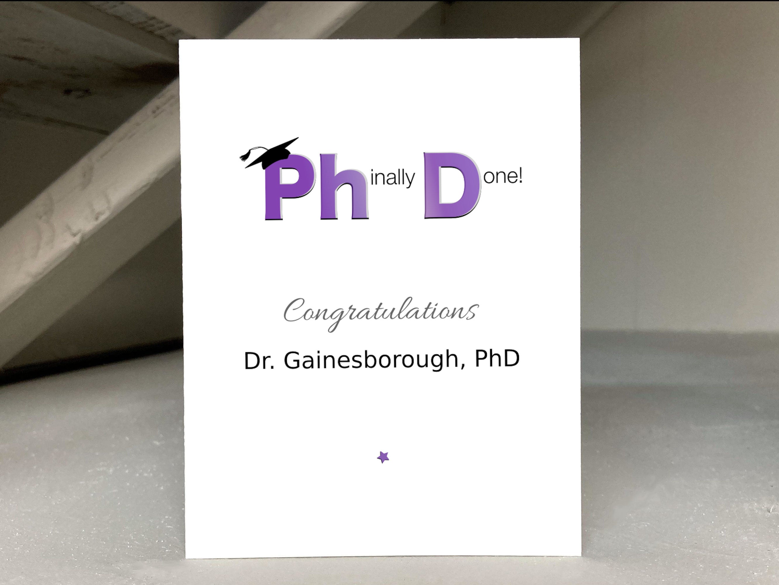 Personalized Phd Graduation Card, Funny Graduate Gift - Etsy