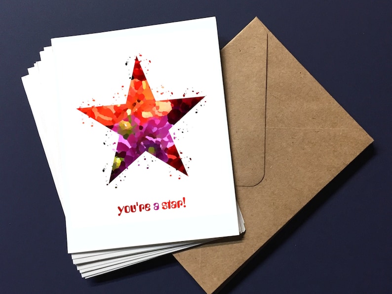 Encouragement Cards, You're a Star Card, Personalized Name or Blank ...