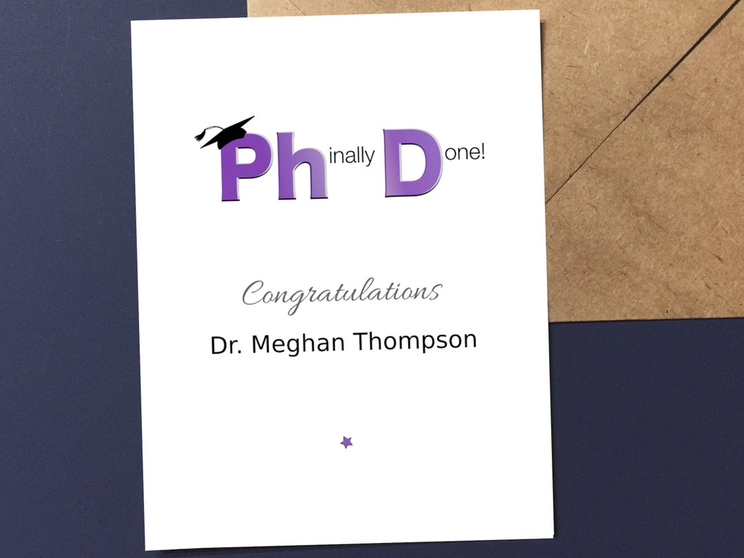 Personalized Phd Graduation Card, Funny Graduate Gift - Etsy