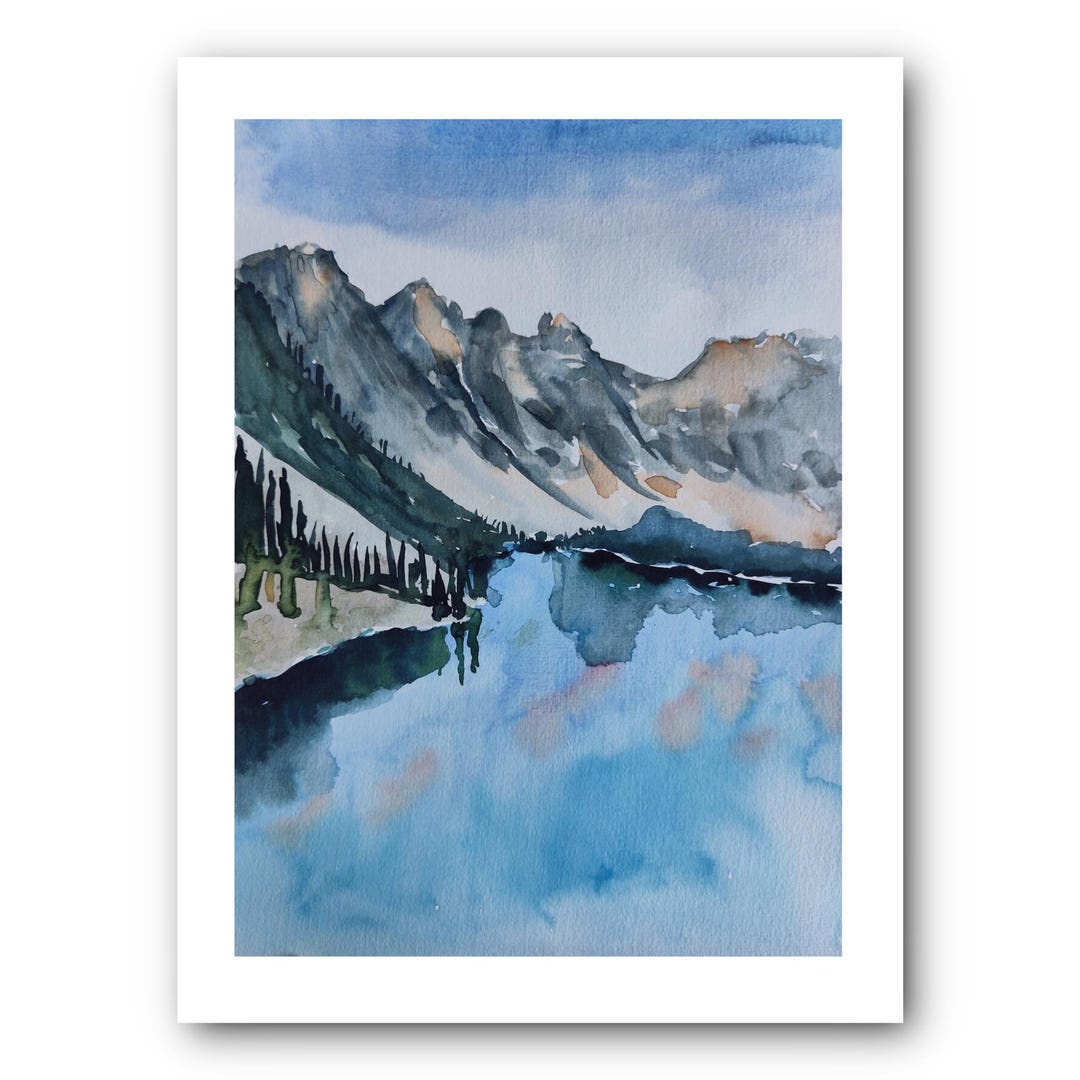 Banff Art Original Art Watercolor Artwork Canada Watercolor Art Moraine ...