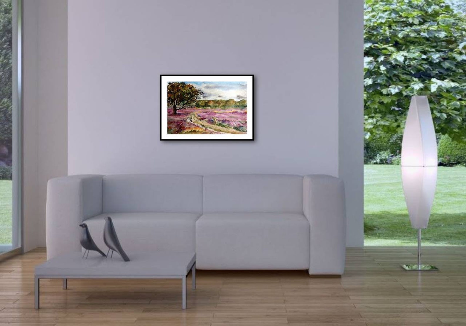 Holland Heather Landscape Painting Original Art Watercolor - Etsy