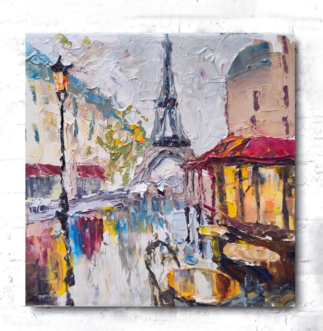 Paris Cafe Art Original Painting Paris Painting Original Art Impasto ...