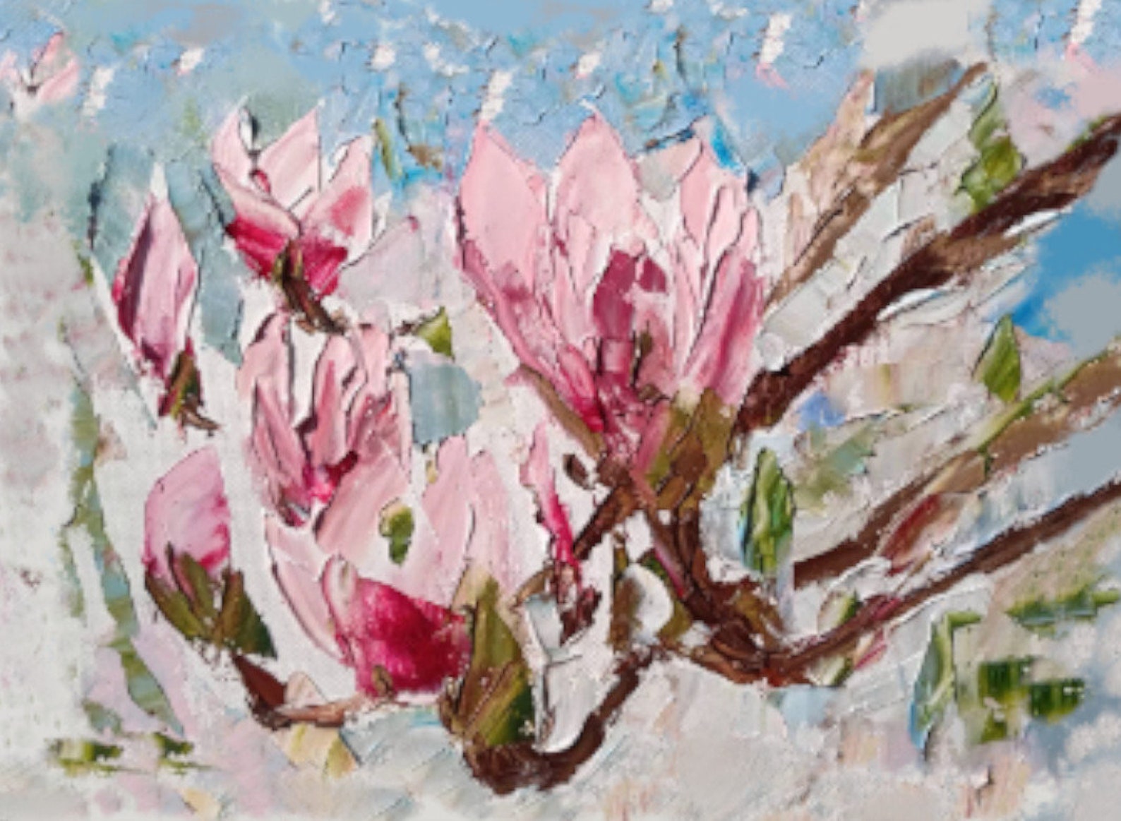 Magnolia Painting Original Painting Magnolia Blossom Art - Etsy