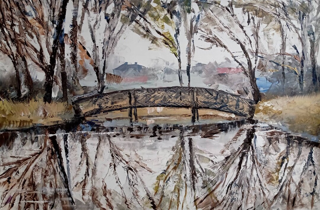 Muted Landscape Original Art Oil Painting Landscape Art Calm Landscape ...