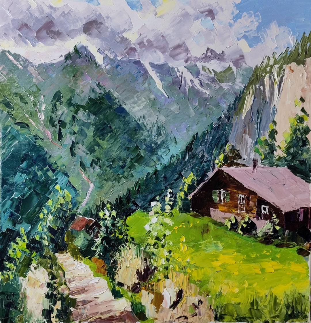 Switzerland Art Original Art Impasto Oil Art Switzerland Landscape ...