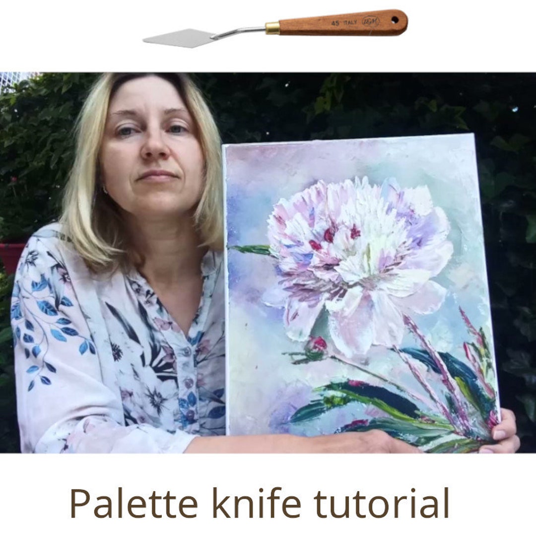 Peony Impasto Oil Painting Tutorial: Beginner's Palette Knife Lesson ...