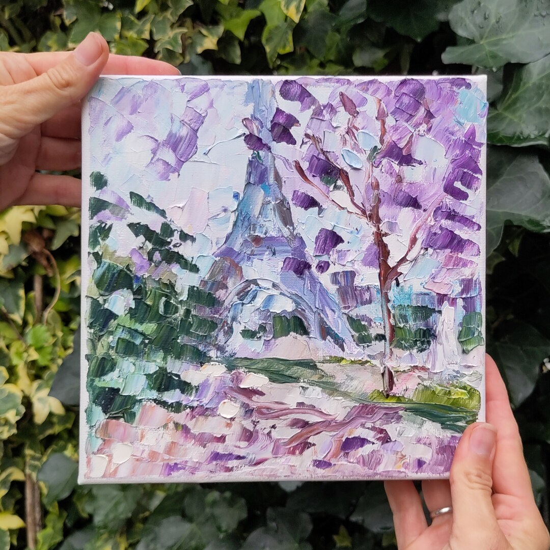 Abstract Paris Art Abstract Eiffel Tower Art Original Art Impasto Oil ...