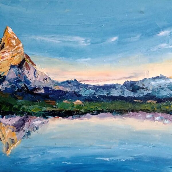 Alpenglow Painting - Etsy
