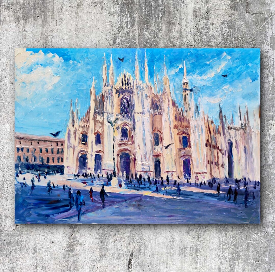 Milan Cathedral Art Original Art Oil Painting Milan Painting Italy Art ...