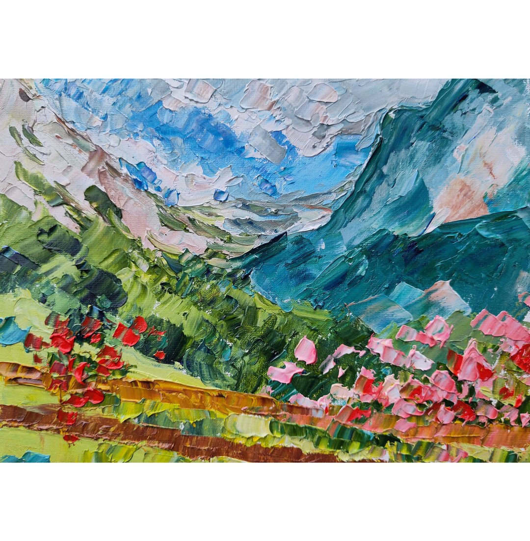 Swiss Alps Art Painting Original Art Oil Painting Impasto Oil Art Art ...