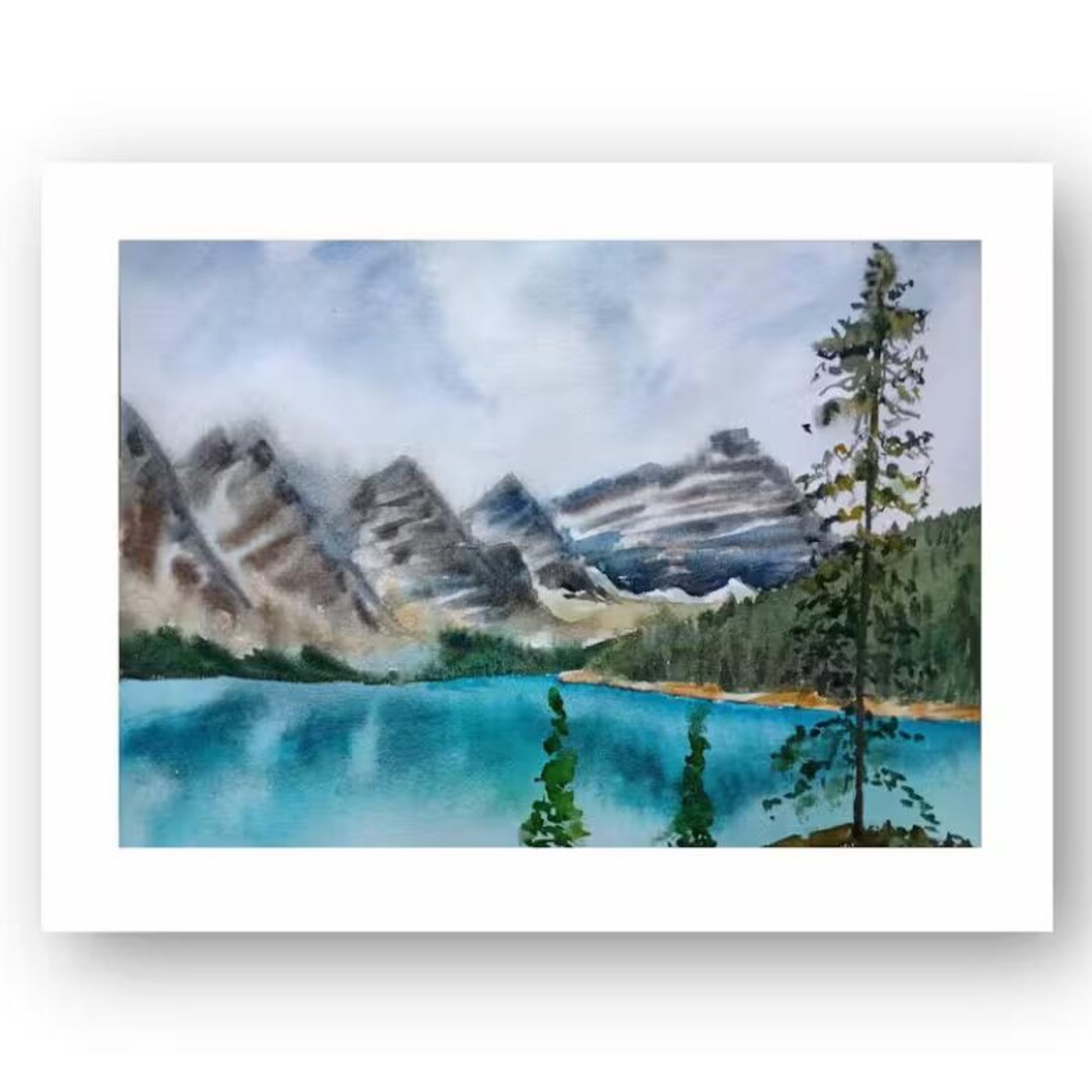 Banff Painting Original Art Watercolor Art Banff National Park Alberta ...
