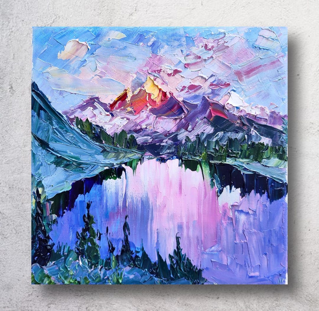 Mt Baker Art Original Art Oil Painting Washington Forest Art Landscape ...
