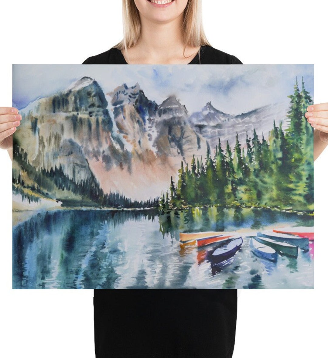 Banff Art Wall Art Original Art PRINT Watercolor Art Print Giclee Print ...