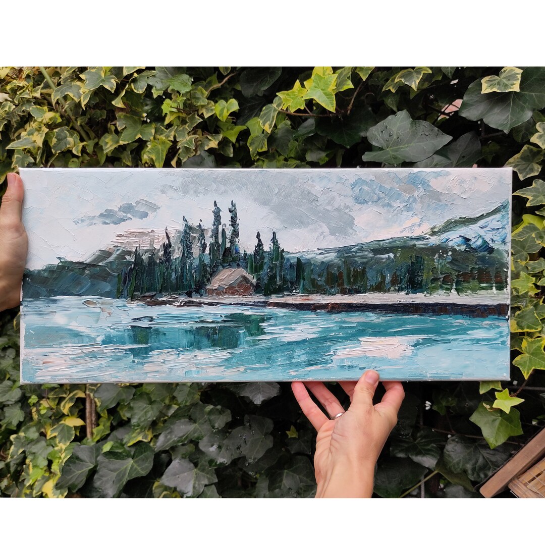 Banff Art National Park Art Original Painting Yoho Art Impasto Oil Art ...