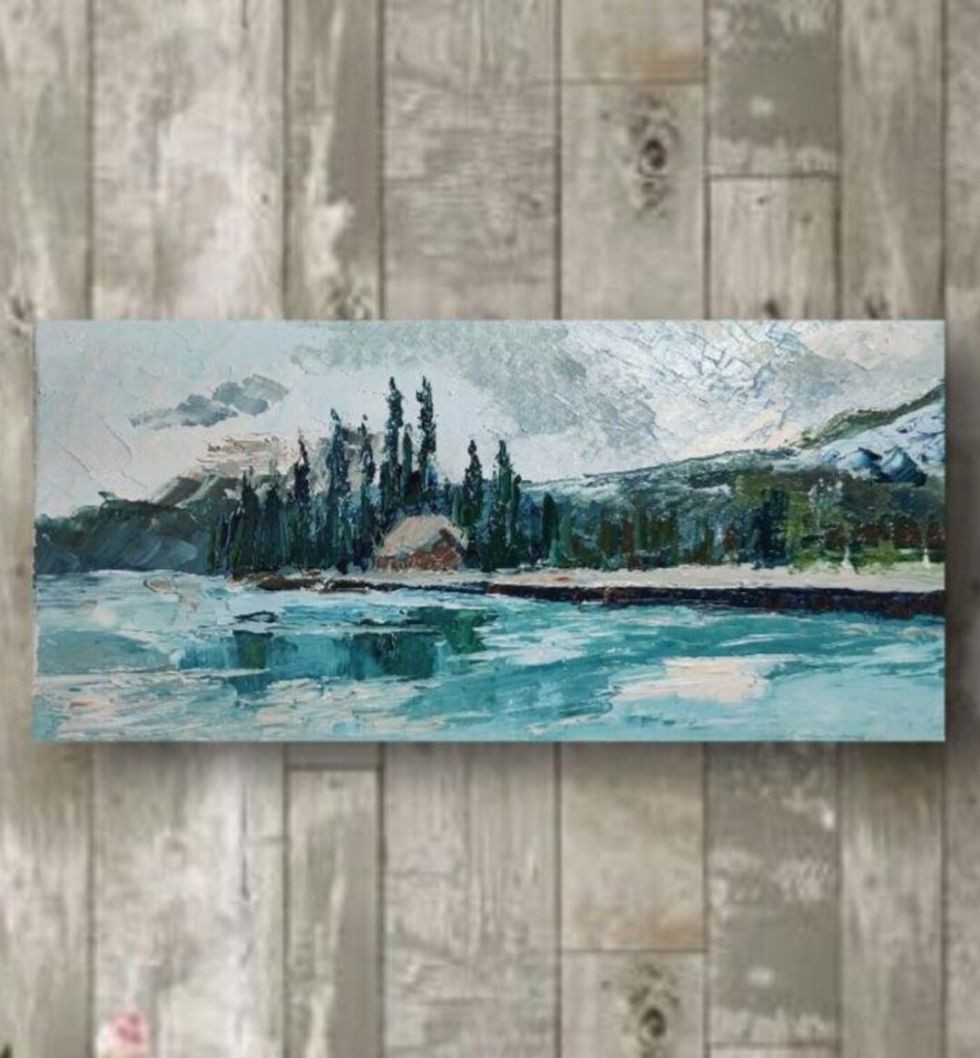 Banff Art National Park Art Original Painting Yoho Art Impasto Oil Art ...