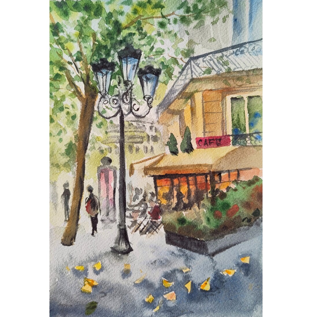 Paris Painting Original Art Watercolor Artwork Paris Art Cityscape ...