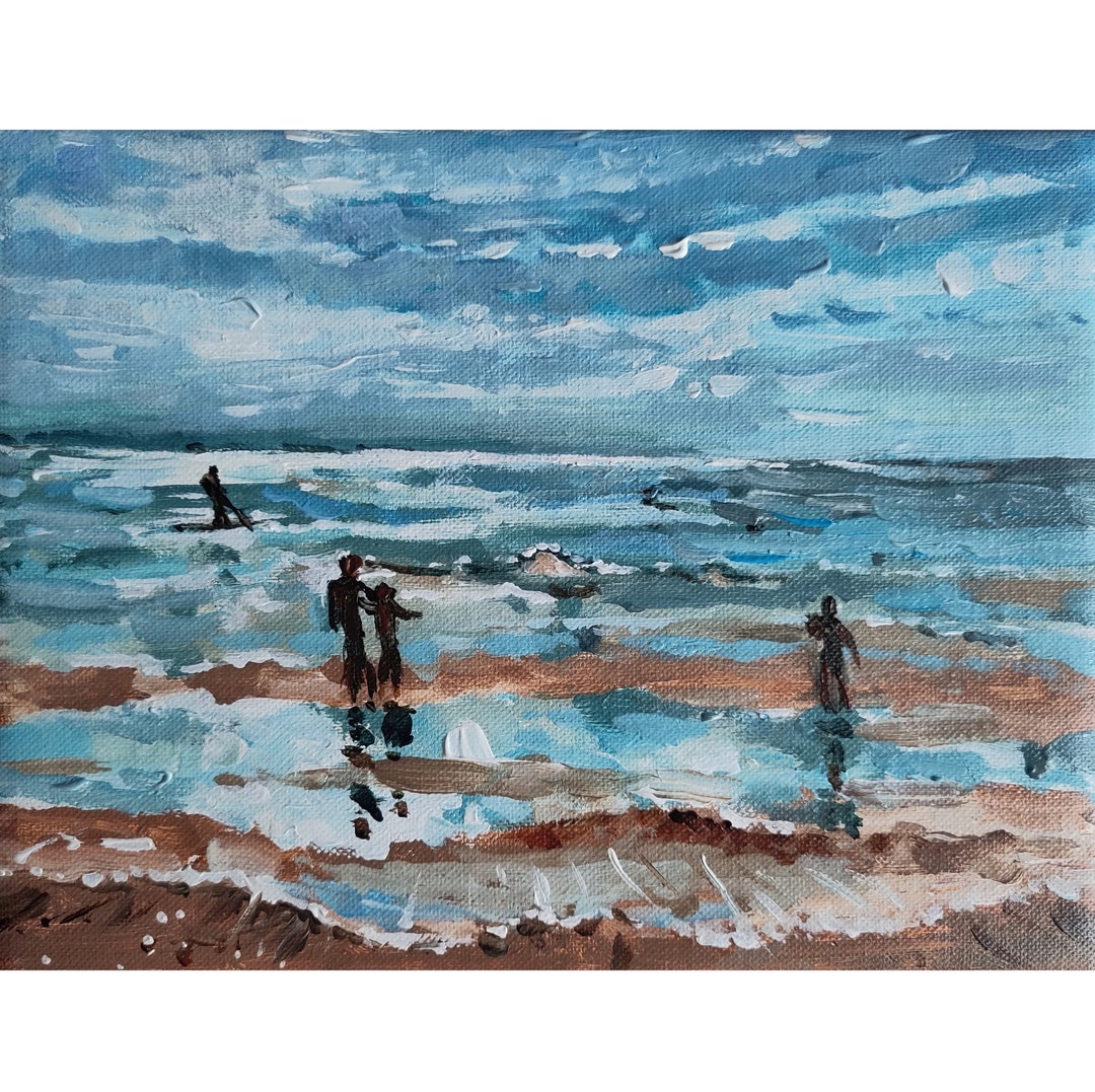 North Sea Art Original Art Acrylic Art Seascape Art People Art - Etsy