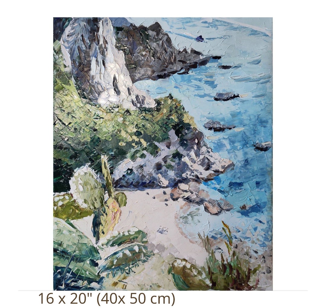 Sea View Art Coastal Art Original Art Oil Artwork Original Painting ...