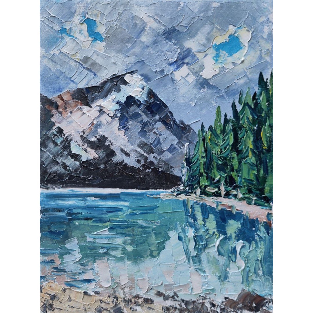 Banff Art Original Art Oil Painting Canada Watercolor Art Moraine Lake ...