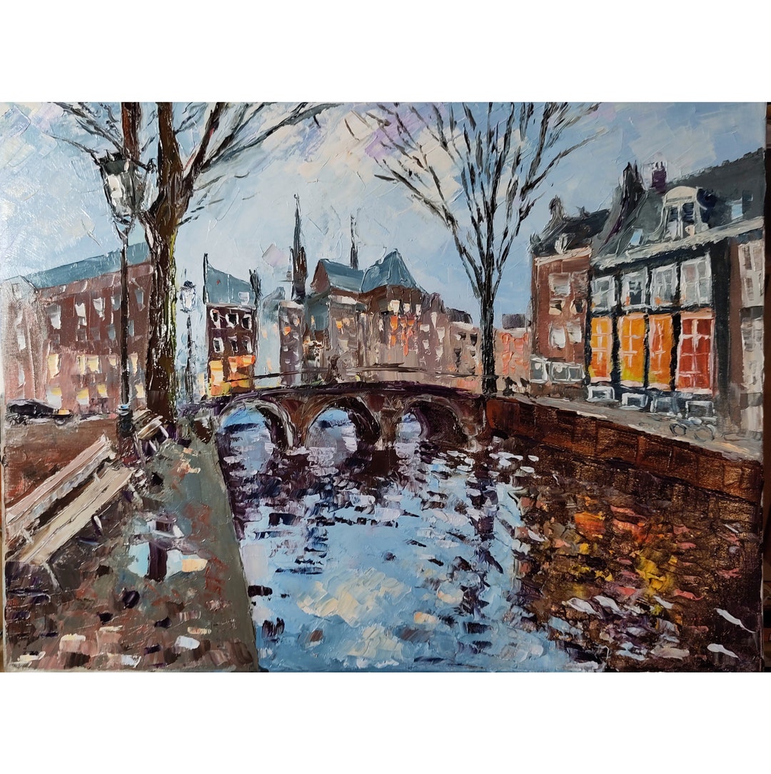 Amsterdam Painting Original Art Oil Art Amsterdam Art Amsterdam Canal ...