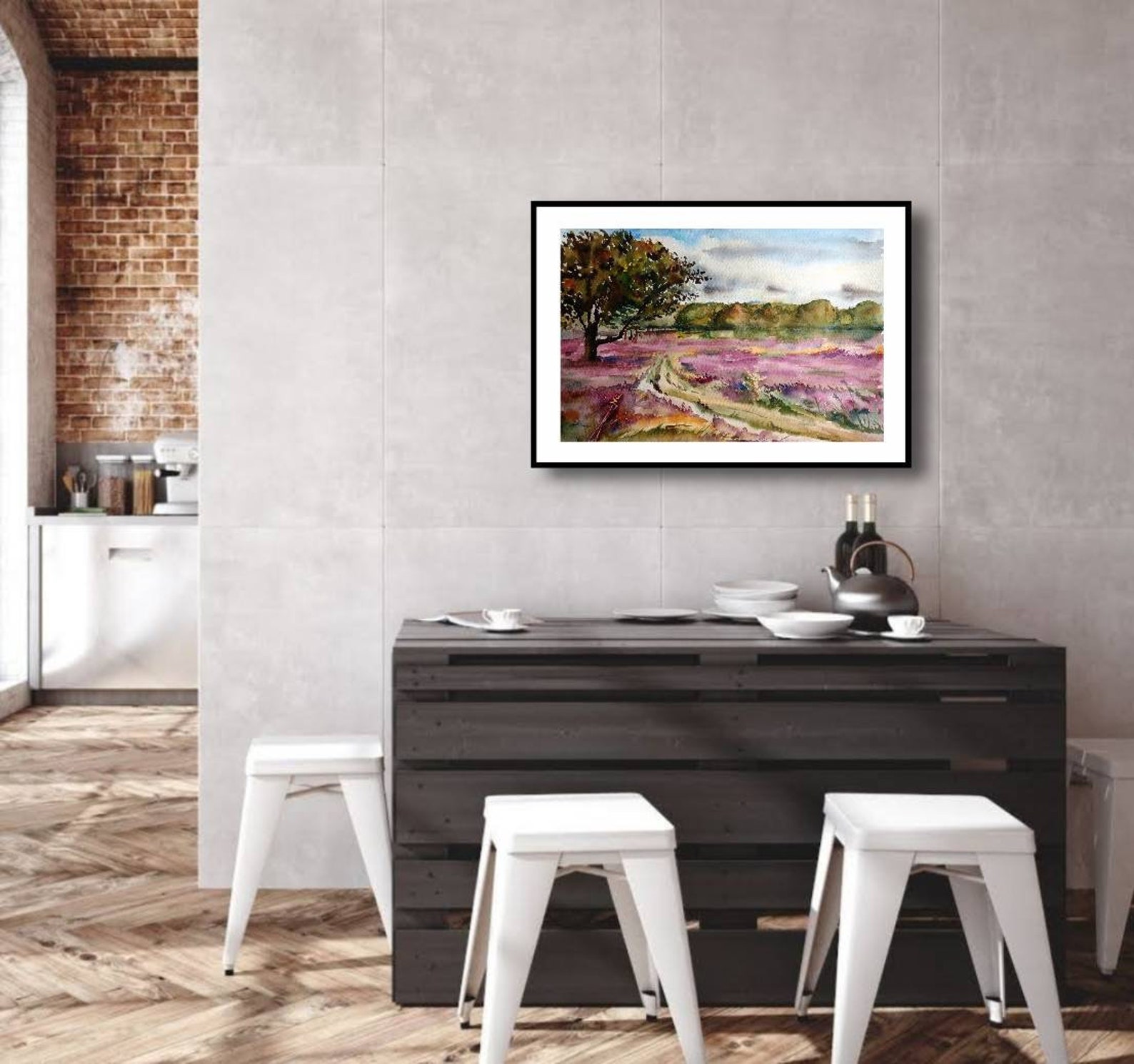 Holland Heather Landscape Painting Original Art Watercolor - Etsy