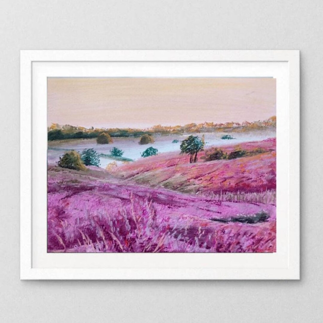 Heather Drawing Original Artwork Pastel Art Scotland Art Heather Art ...