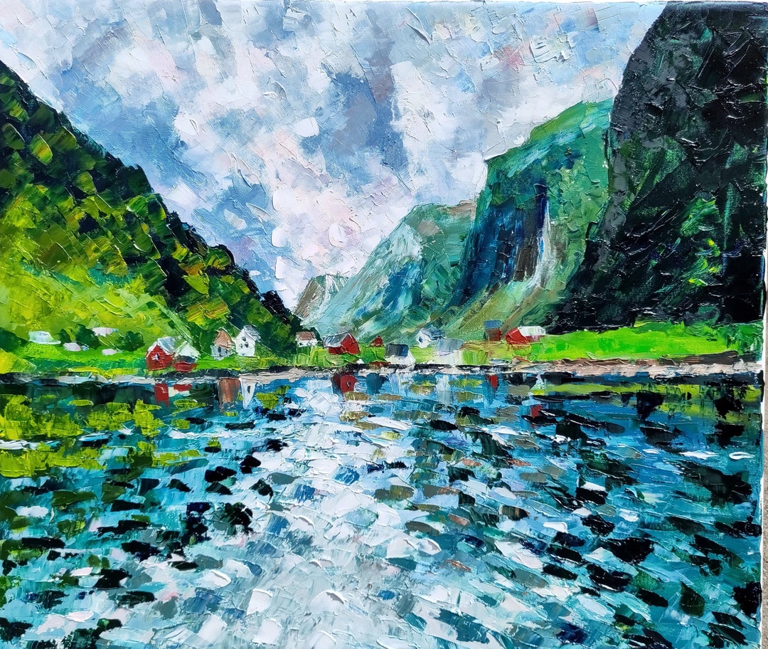 Norway Art Original Art Oil Painting Scandinavian Art Norway Landscape ...