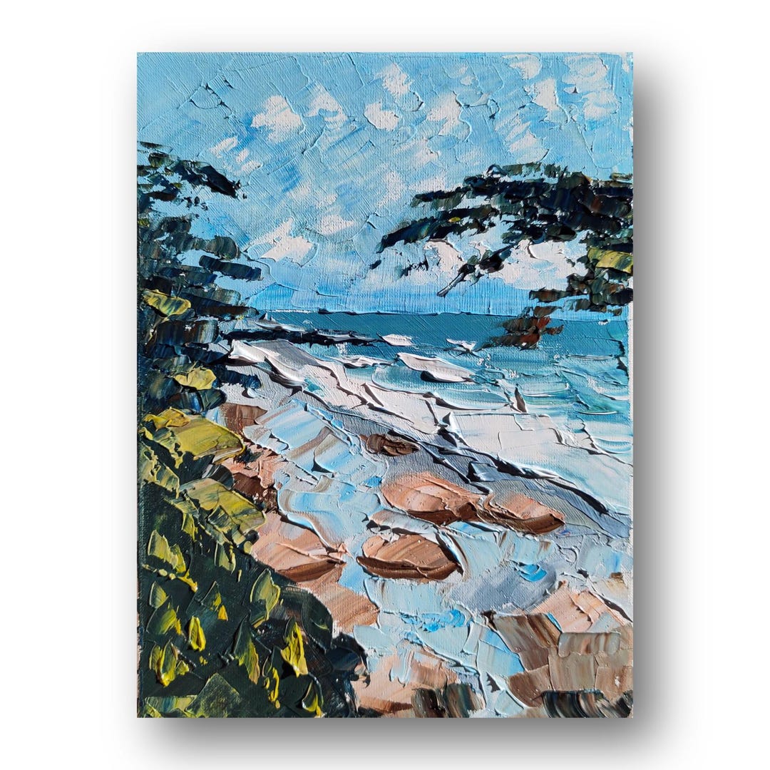 Carmel Beach Oil Painting: California Coastal Landscape Art - Etsy