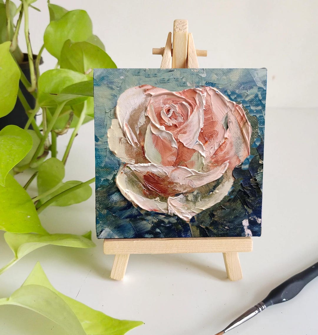 Mini Hearts Pastel Heart Painting on Canvas Heart Painting Rose Heart ...